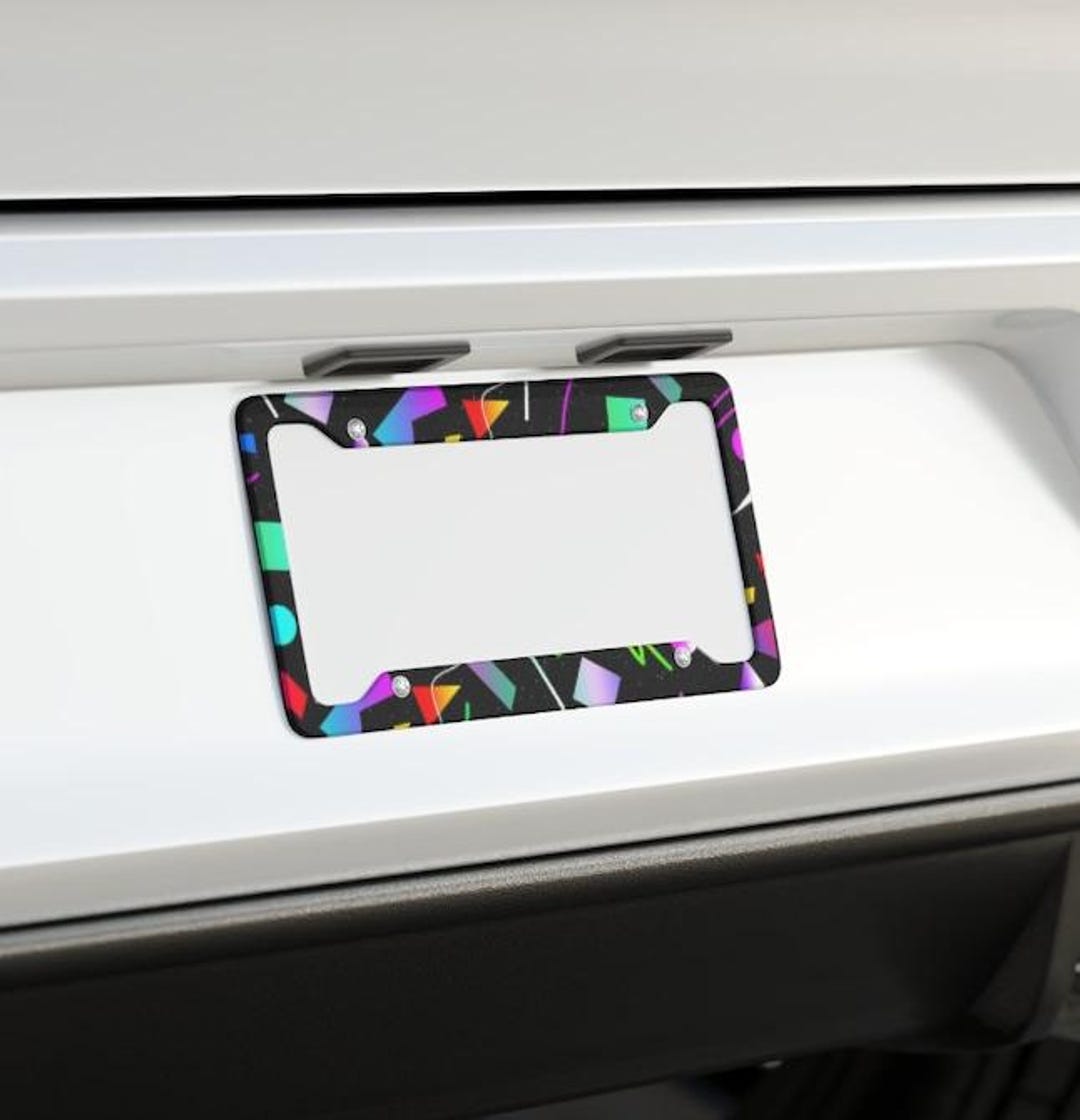 Retro 80s Black License Plate Frame | Customizable Vintage Car ...