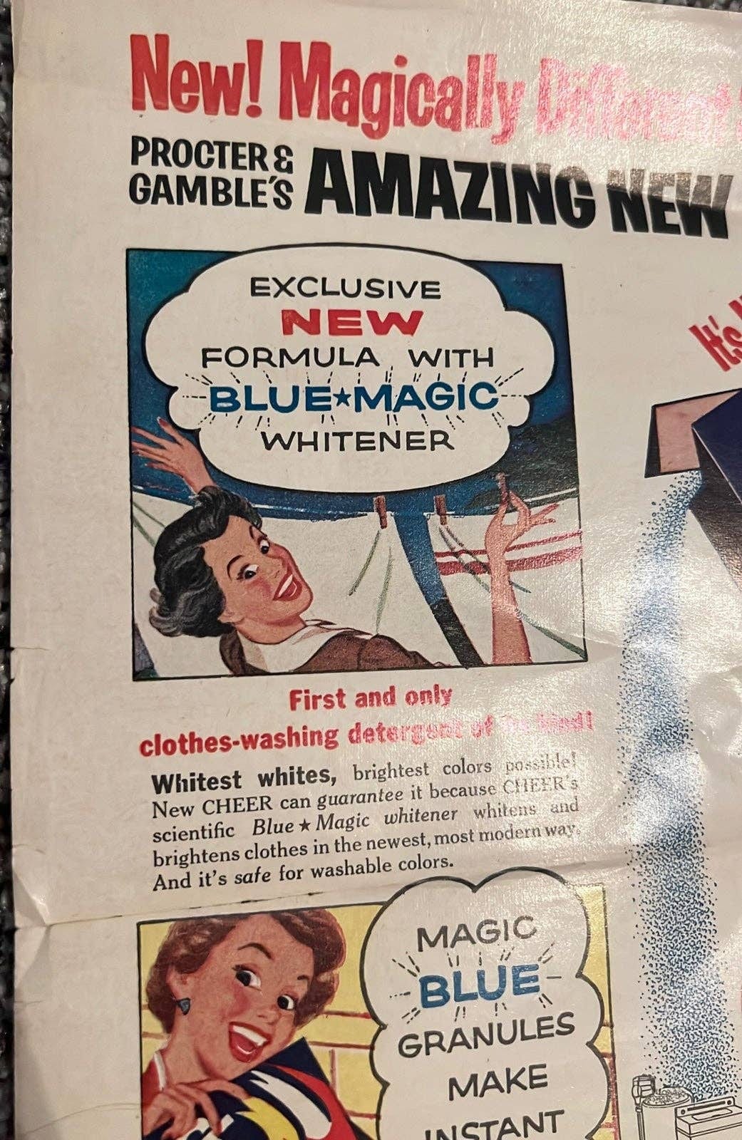 Cheer Laundry Detergent Magazine Ad 1953 / Caloric Range Ad on Backside ...