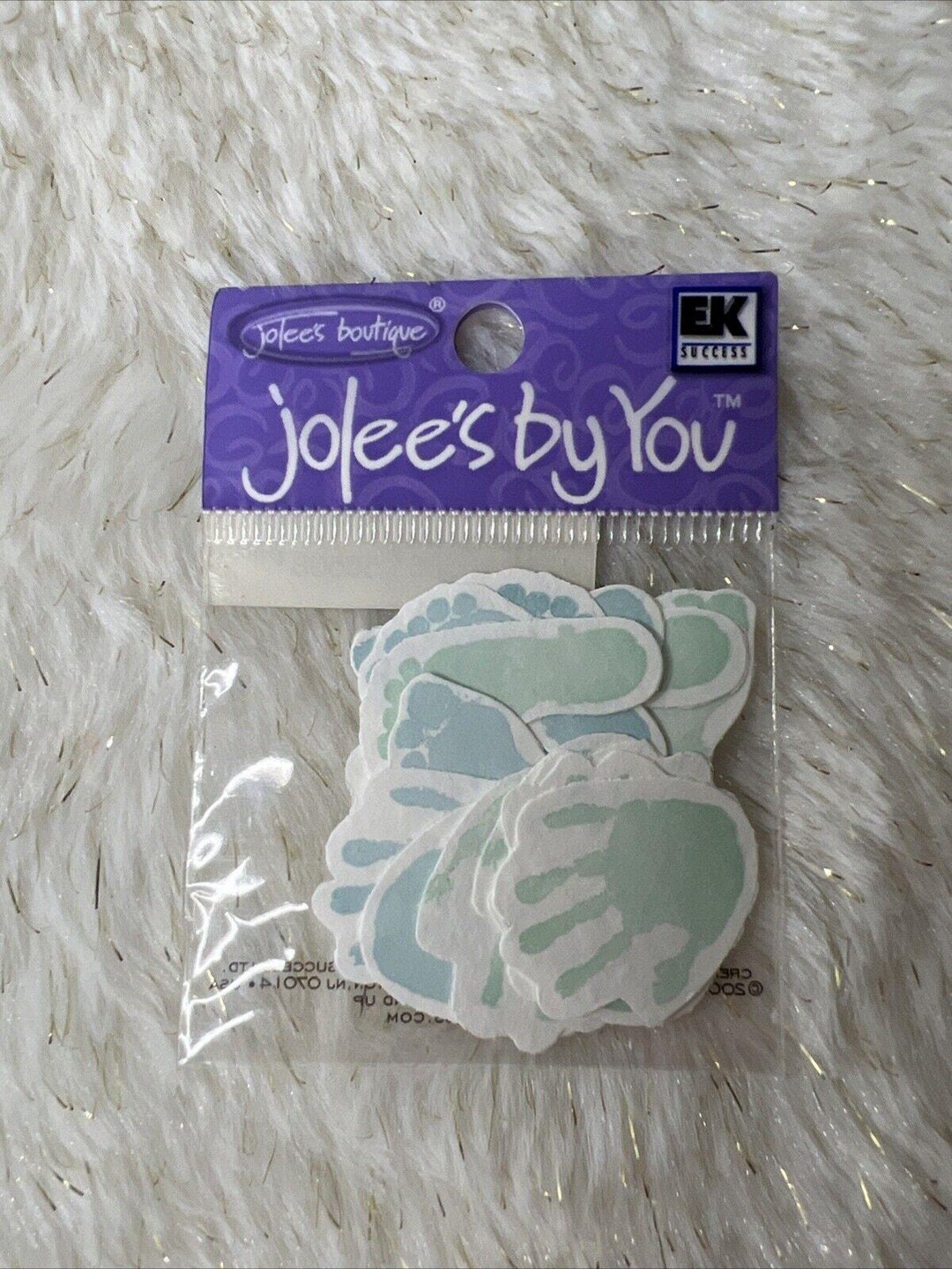 Jolees Baby Boy Blue Green Hand and Foot Prints Scrapbook Die Cuts ...