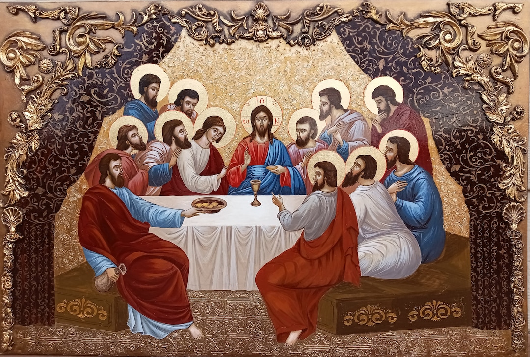 The Last Supper Christian Orthodox Icon of Jesus Christ 2'x3' - Etsy