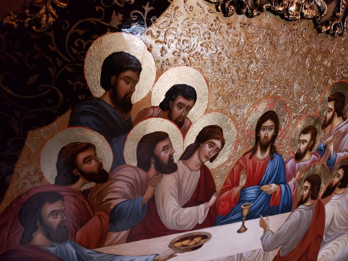The Last Supper Christian Orthodox Icon of Jesus Christ 2'x3' - Etsy