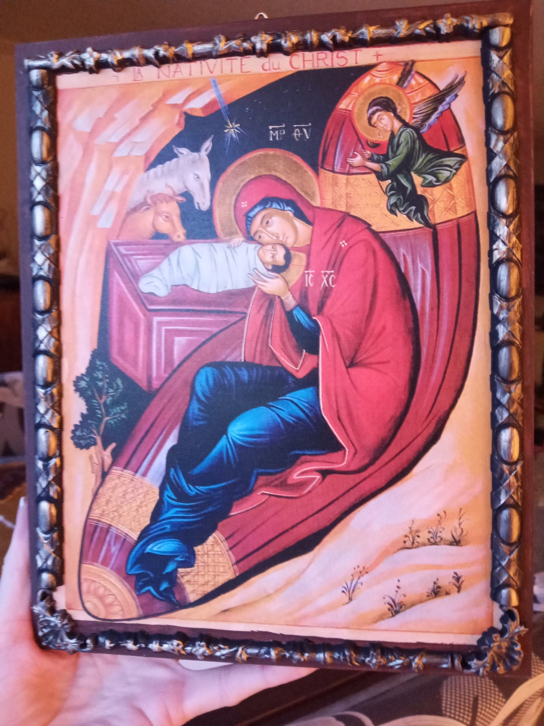 Christian Orthodox Hand Made Icon of Mother of God and Jesus Christ ...