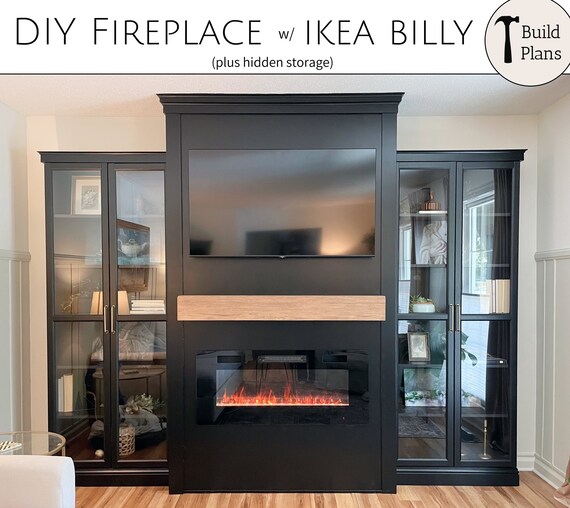 DIY Fireplace With IKEA Billy Detailed Build Plans Etsy