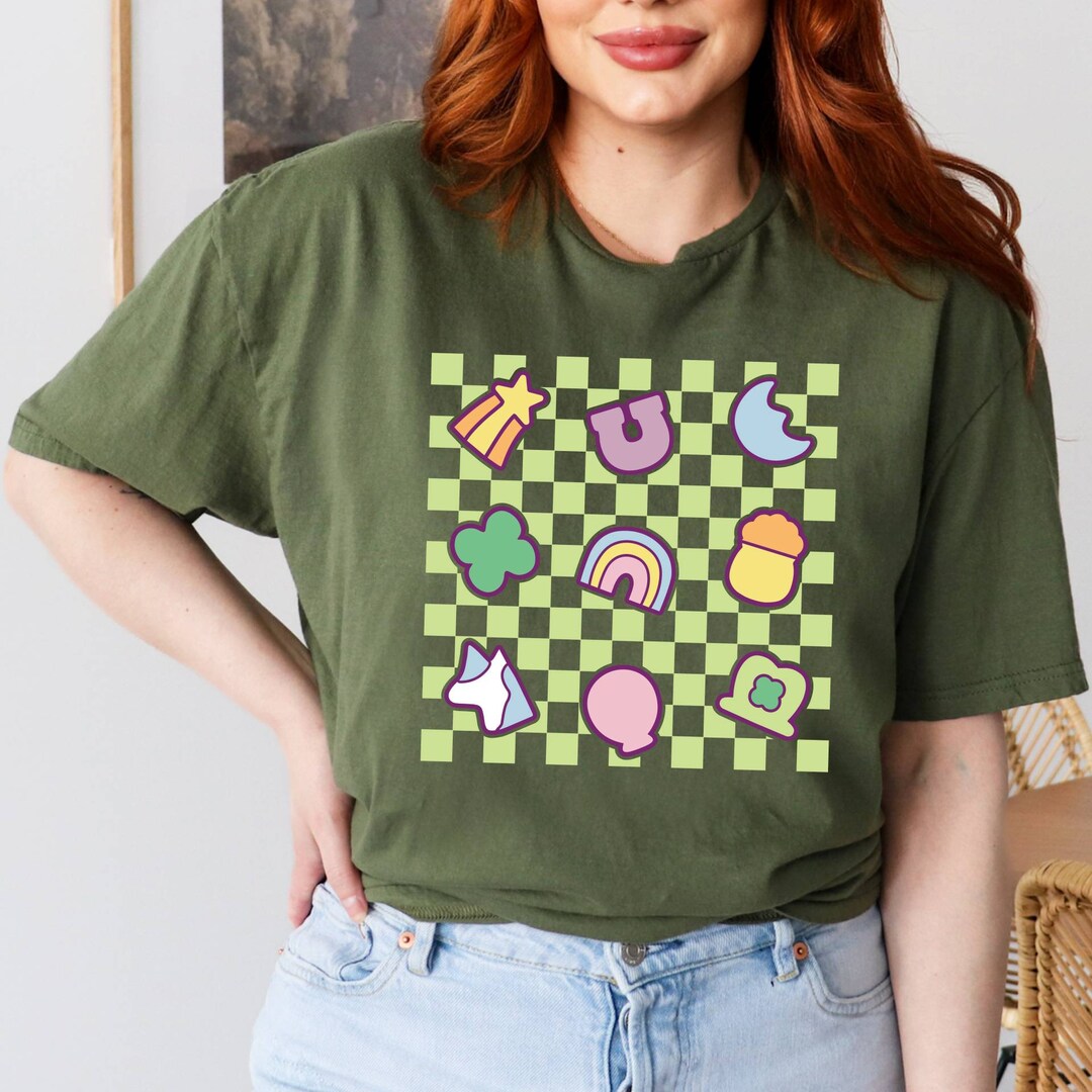 Checkered Lucky Charms Shirt, Cute St. Patrick's Shirt St. Patty's ...