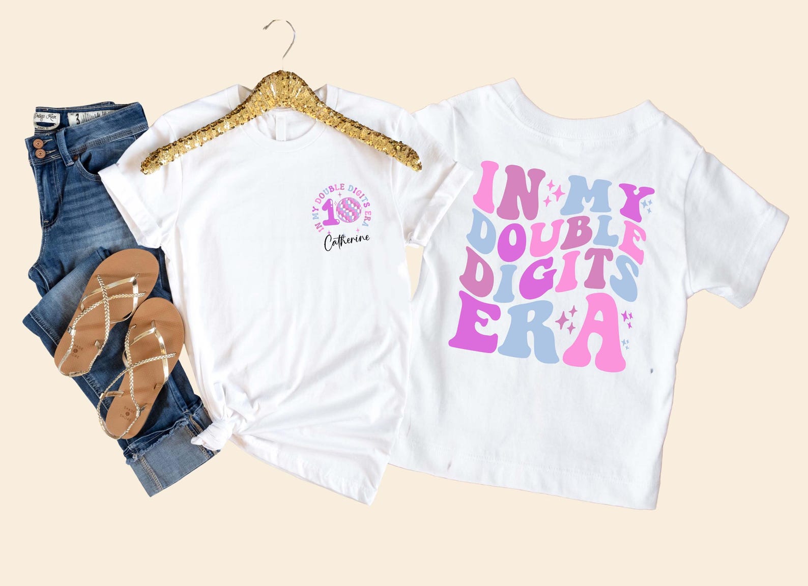 In My Double Digits Era Shirt,custom Birthday Girl Shirt,10 Years Old ...