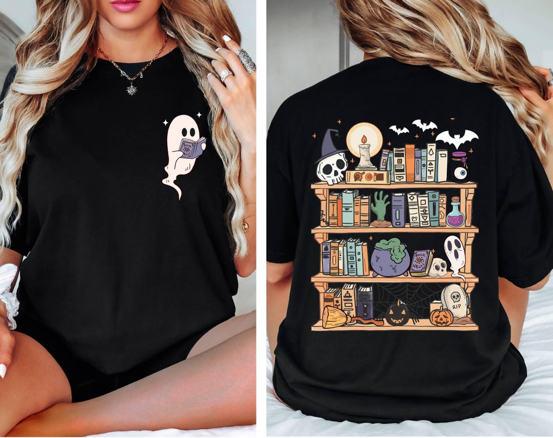 Comfort Colors© Halloween Library T-shirt, Enthusiast Book Shirt, Ghost ...