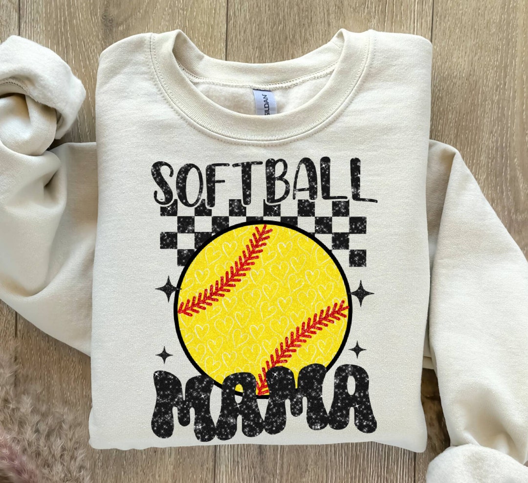 Retro Softball Mama Sweatshirt, Softball Sweatshirt, Sports Sweatshirt ...