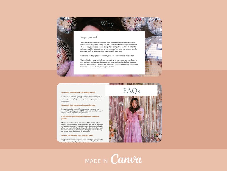 Horizontal Modern Printable Photography Pricing Template for Canva ...