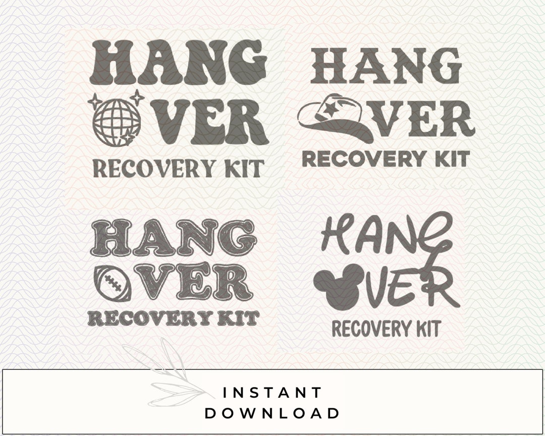 Hangover Recovery Kit VARIETY png Svg - Etsy Australia