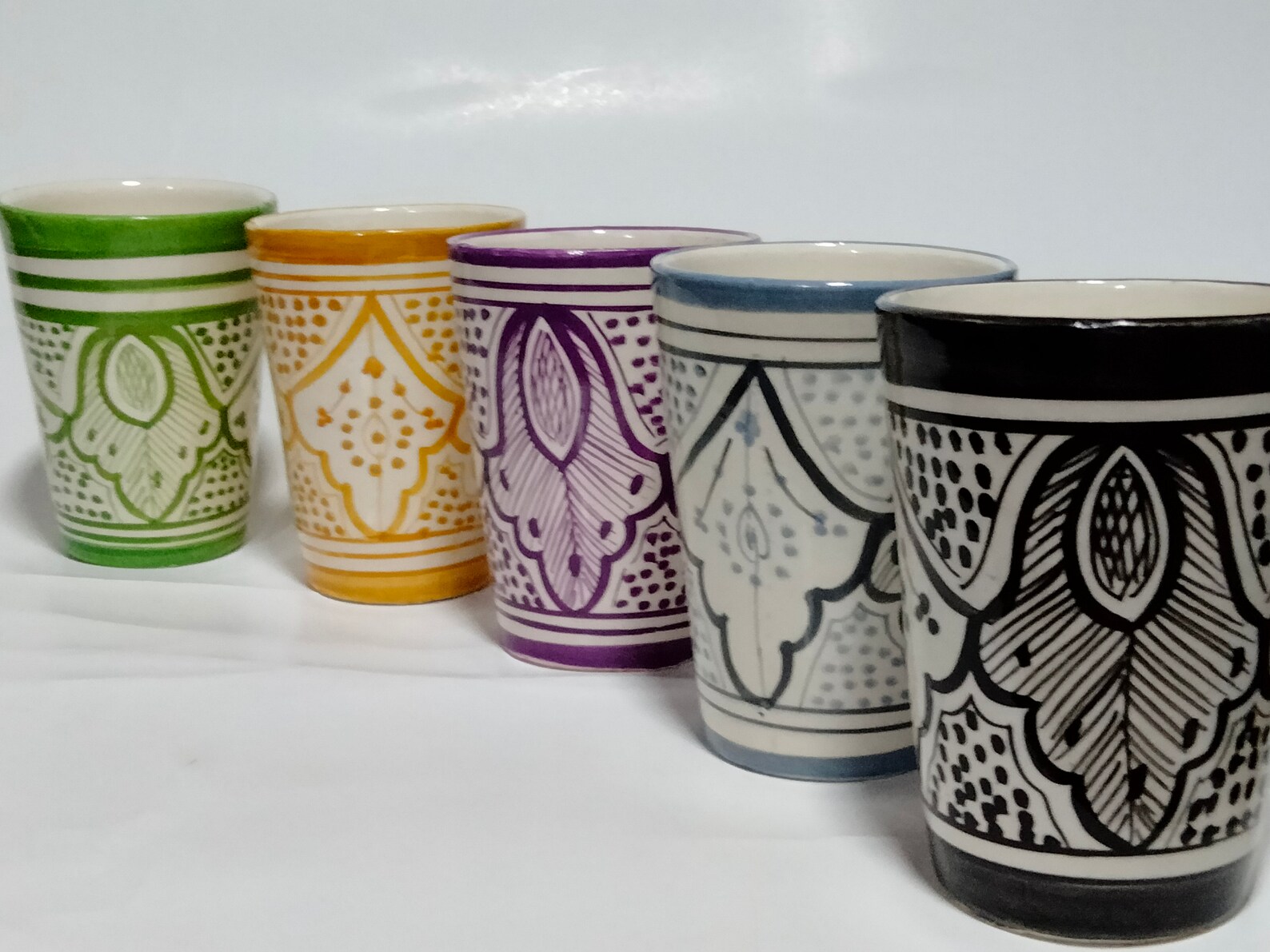 Set of 5 Mugs Handmade Ceramic Mug Hand-painted in Morocco - Etsy