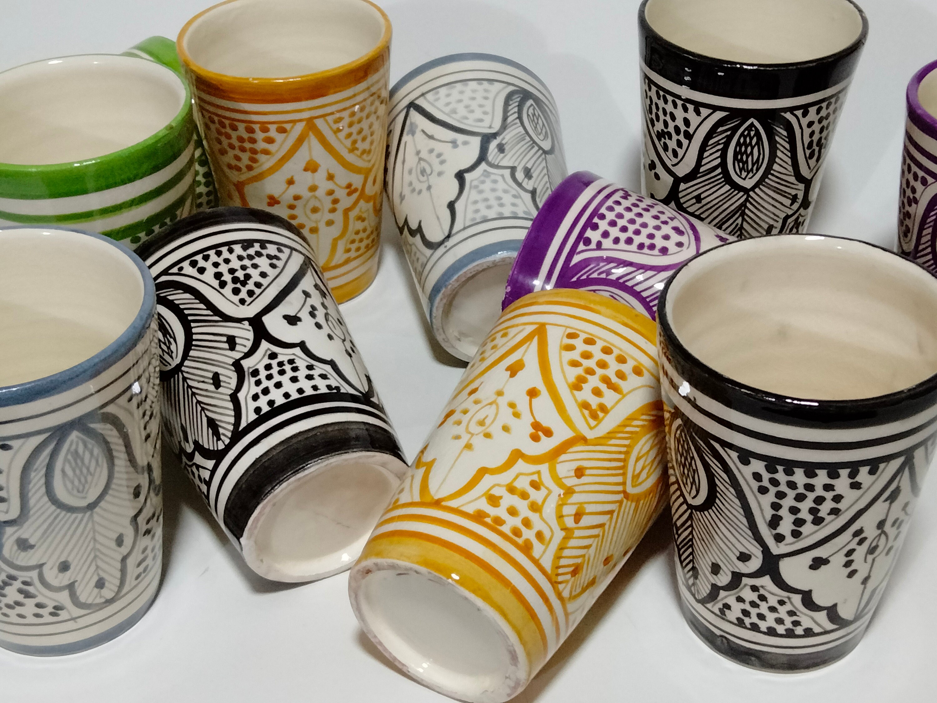 Set of 5 Mugs Handmade Ceramic Mug Hand-painted in Morocco - Etsy