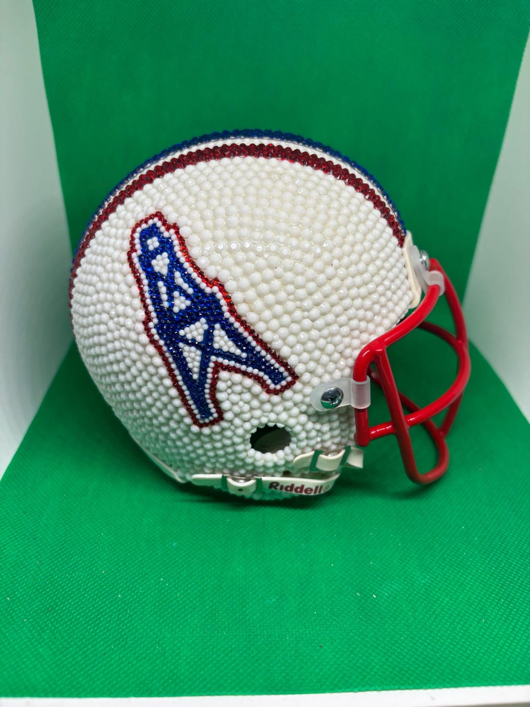 Custom Made Rhinestones Houston Oilers Mini Football Helmet - Etsy