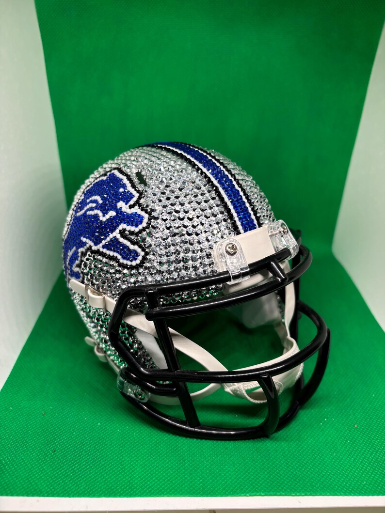 Custom Made Rhinestones Detroit Lions Mini Football Helmet - Etsy