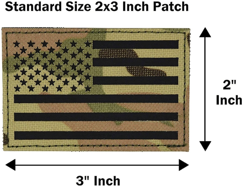 2-PK Multicam Infrared IR American Flag Patch Set, 2x3 Inch, Reflective ...