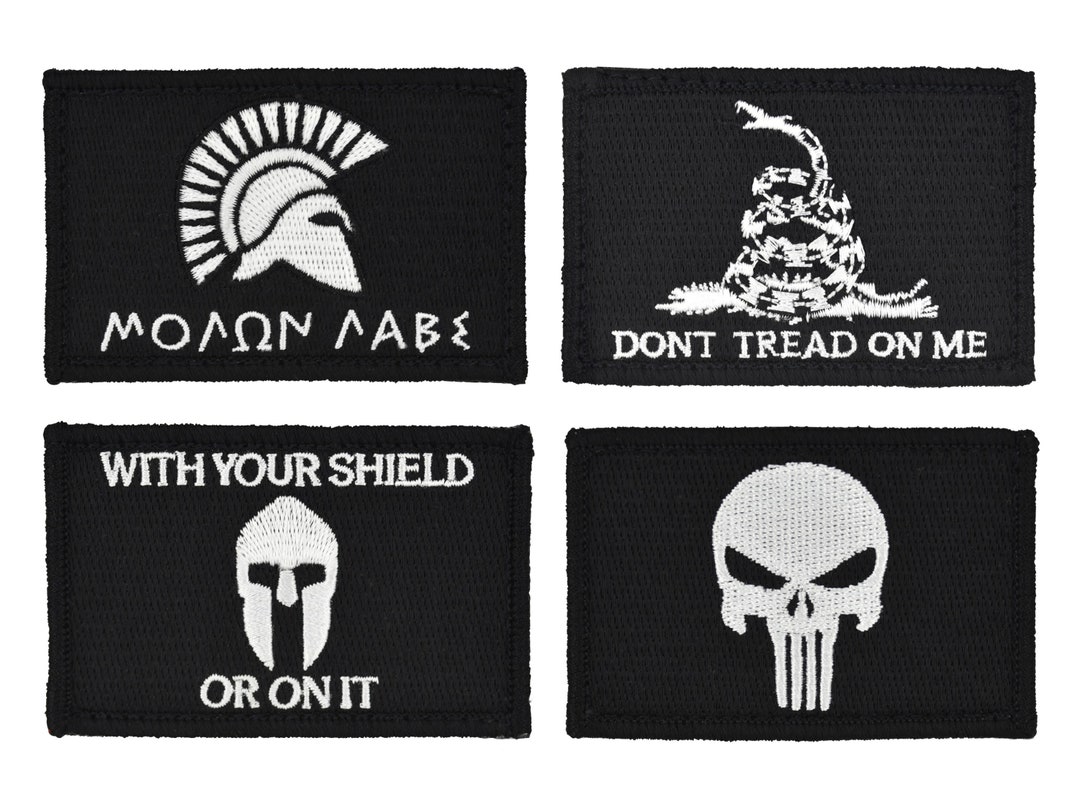 Tactical Military Black Flag Patch 4-pk Set - Size 2” X 3” - Hook ...