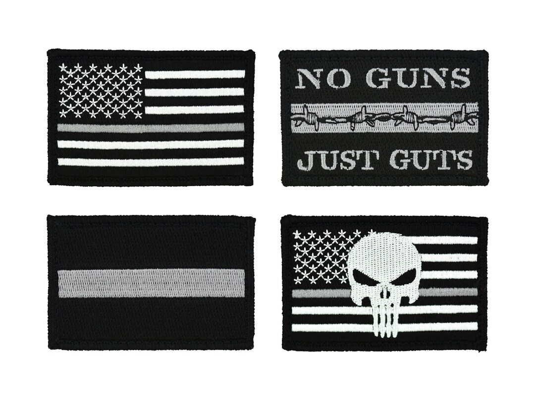 Thin Grey Line American Flag Patch 4-PK Set, Correctional Officer, Hook ...