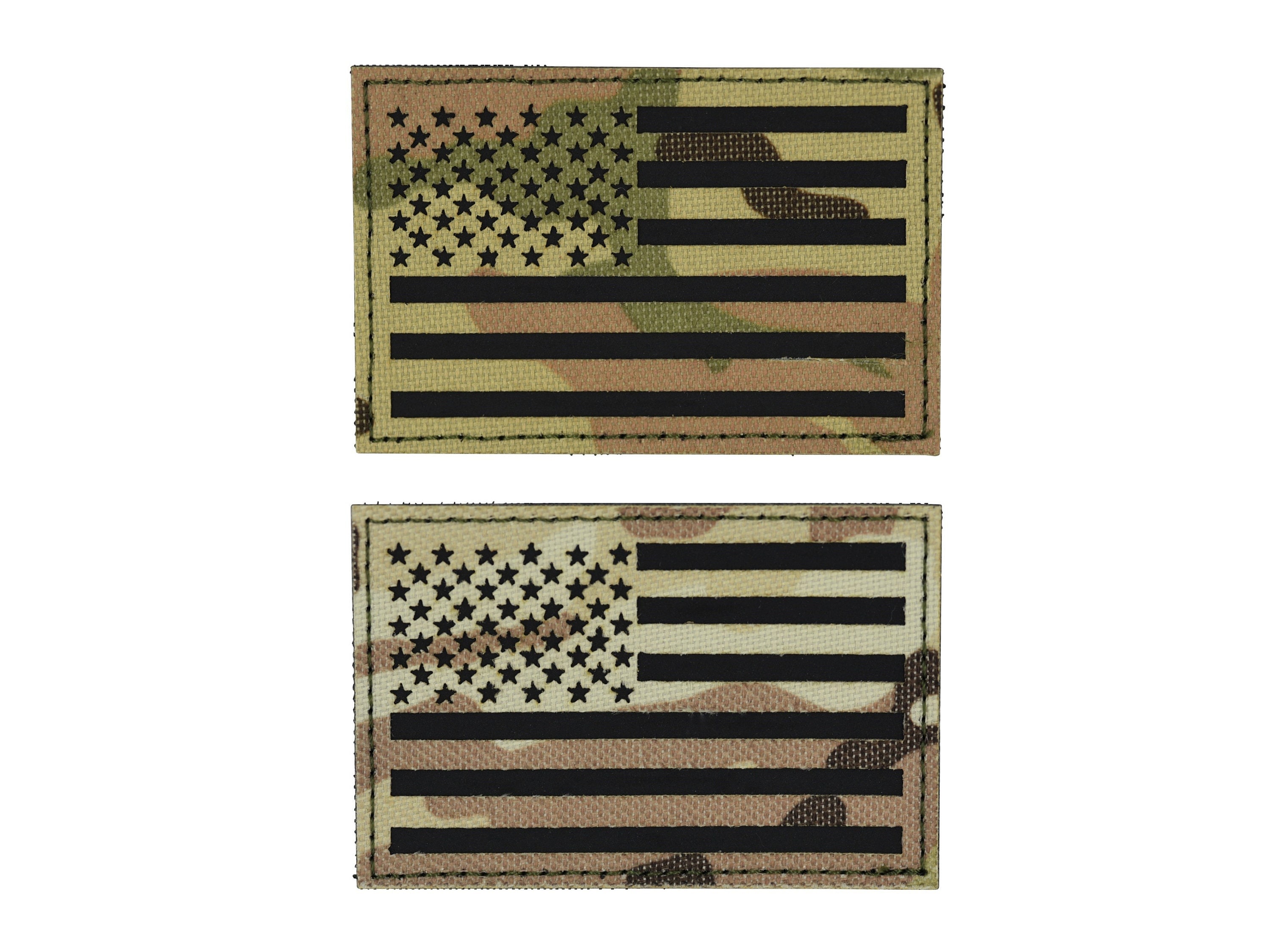 2-PK Multicam Infrared IR American Flag Patch Set, 2x3 Inch, Reflective ...