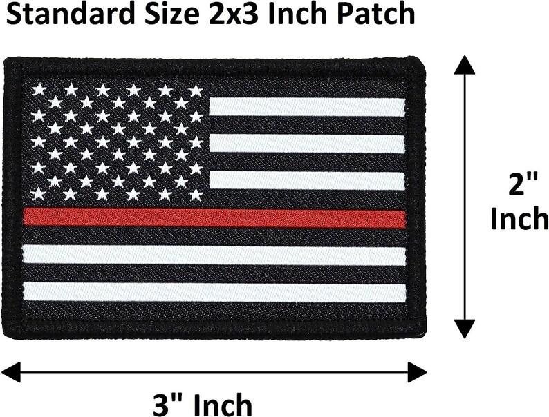 Thin Red Line American Flag Patch 2-pack Set, Woven, Hook and Loop - Etsy