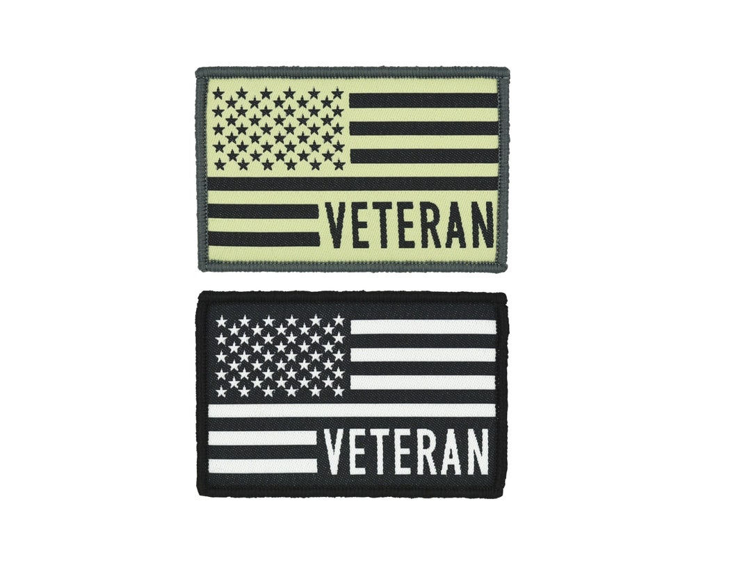 2-PK "veteran" American Flag Military Tactical Patch Set - Etsy