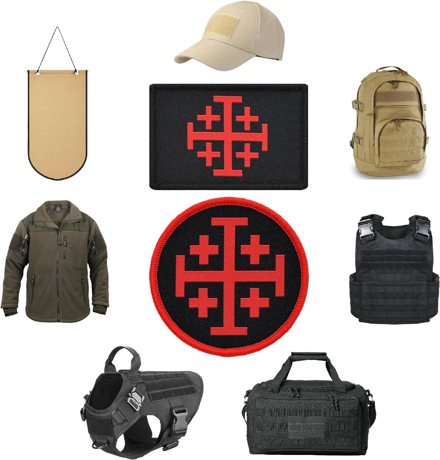 Jerusalem Cross Knights Templar Flags “crusaders Cross” Military Tactical Patch Set (2-pack) - Etsy