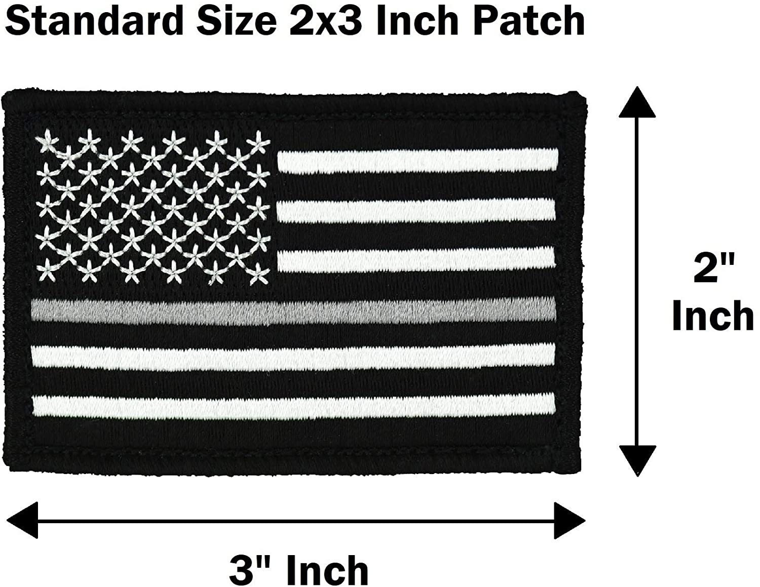 Thin Grey Line American Flag Patch 4-PK Set, Correctional Officer, Hook and Loop Fastener ...