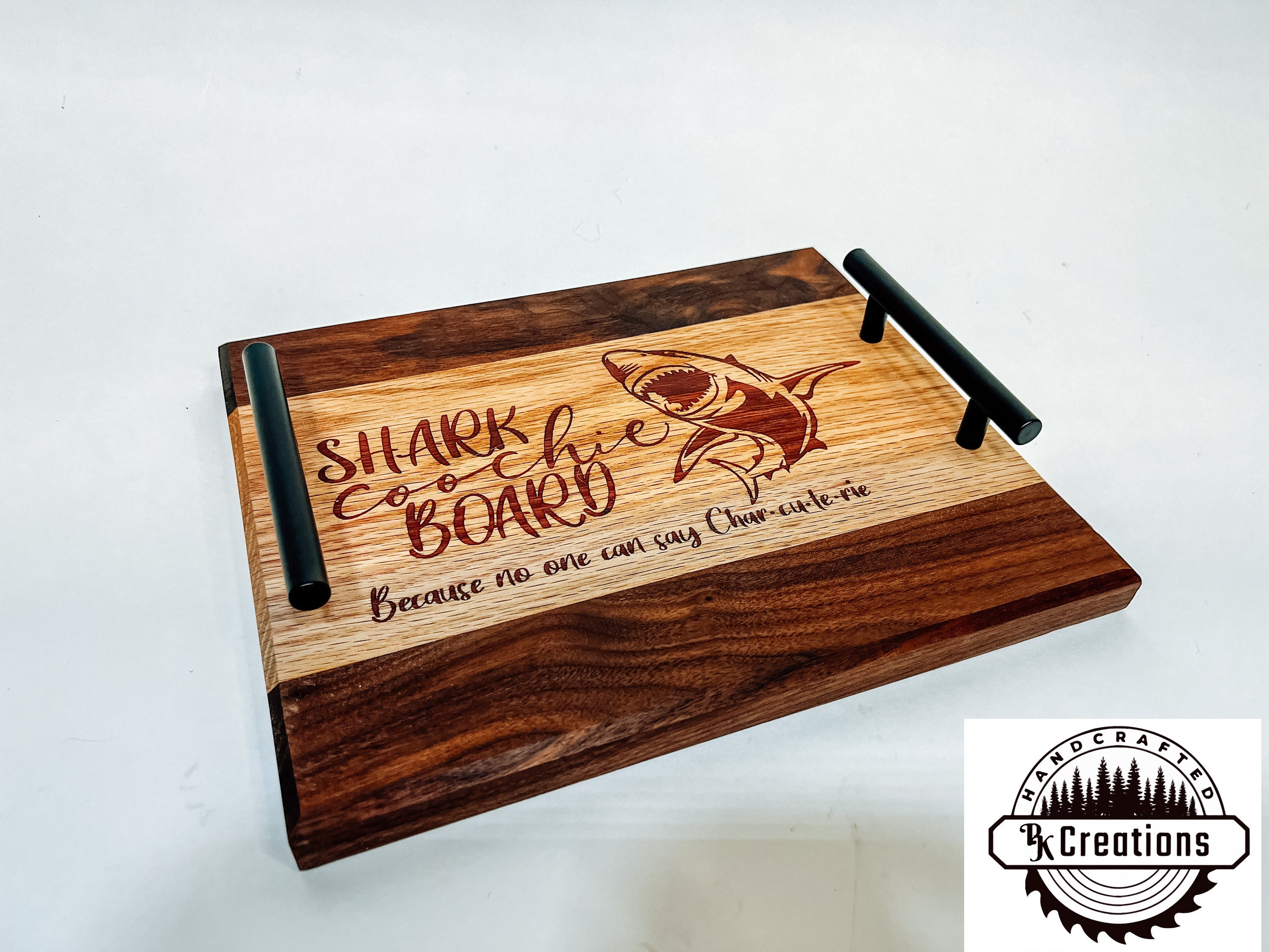 Shark-coochie-board- Serving Tray - Oak and Walnut - Etsy