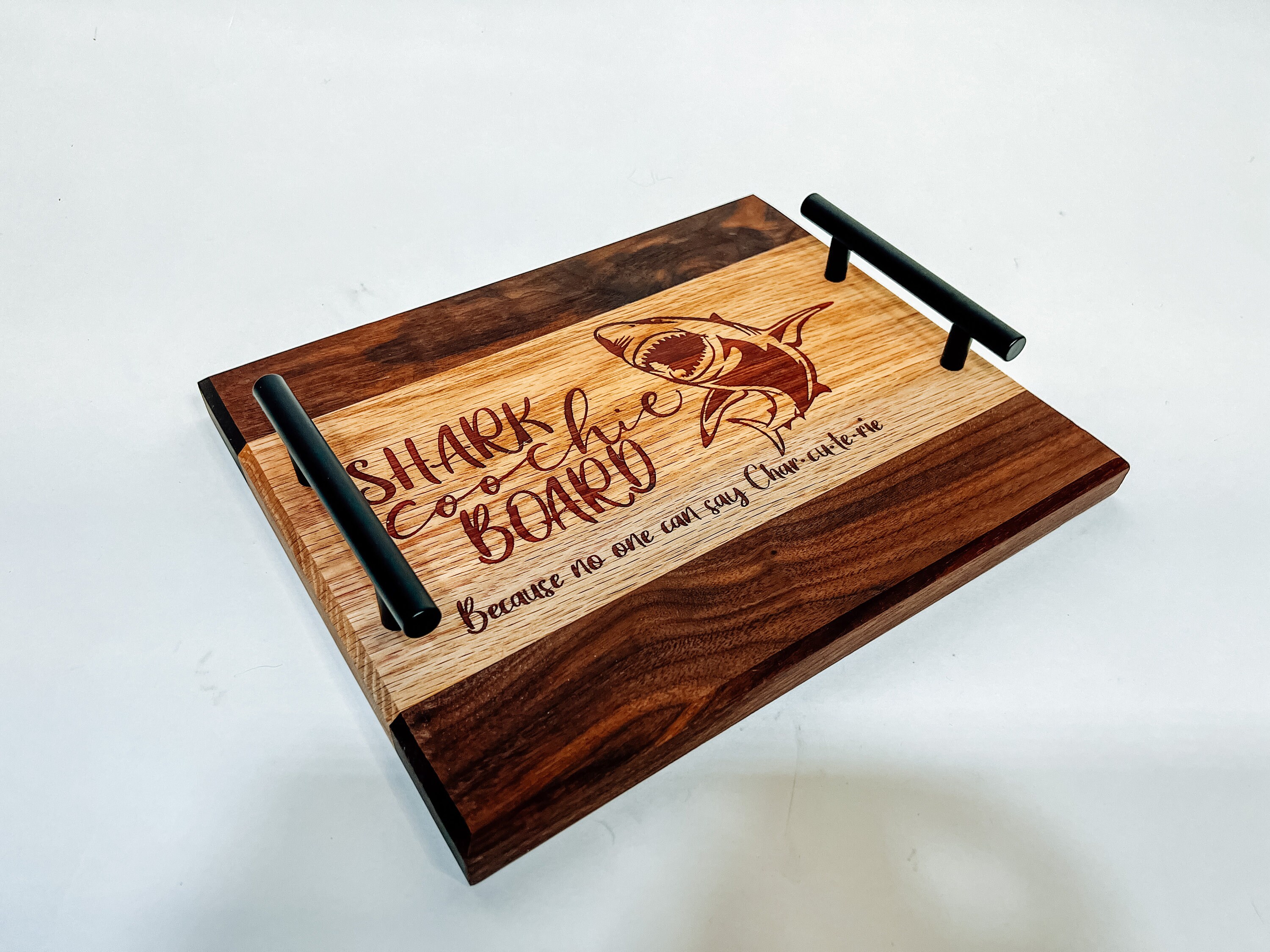 Shark-coochie-board- Serving Tray - Oak and Walnut - Etsy