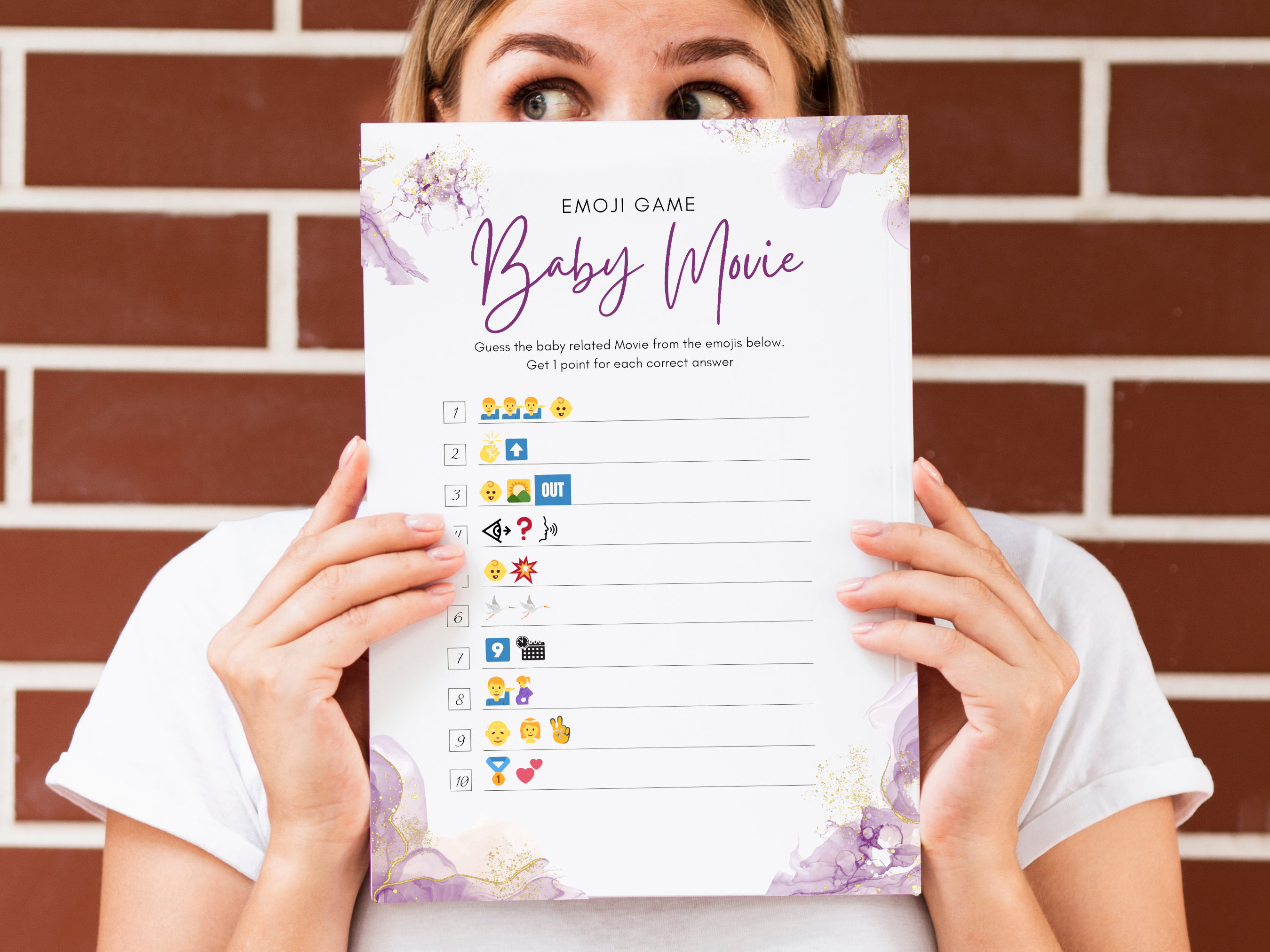 Fun Baby Shower Movie Emoji Game, Baby Shower Emoji Pictionary Game ...