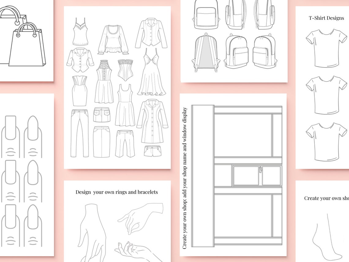 Fashion Designer Sketch Book Printable, Instant Digital Download ...