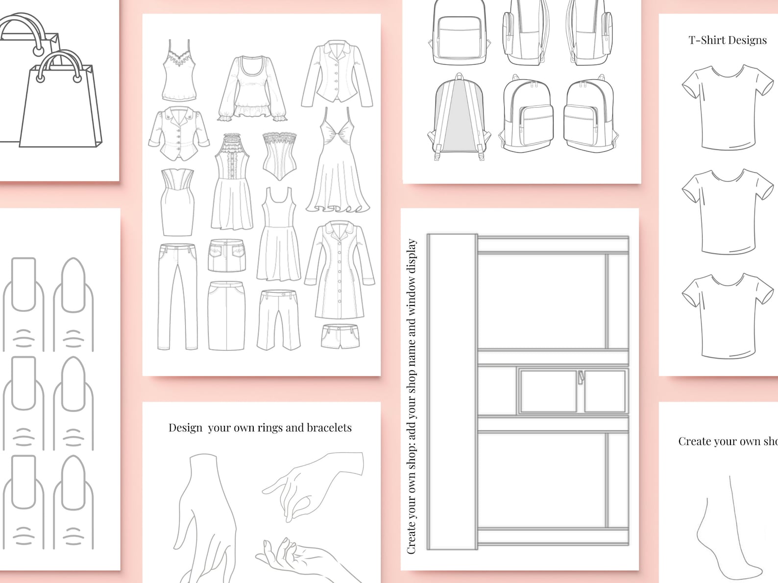 Fashion Designer Sketch Book Printable, Instant Digital Download ...