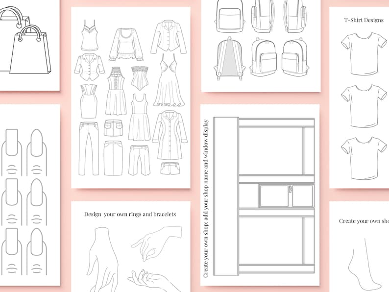 Fashion Designer Sketch Book Printable, Instant Digital Download ...