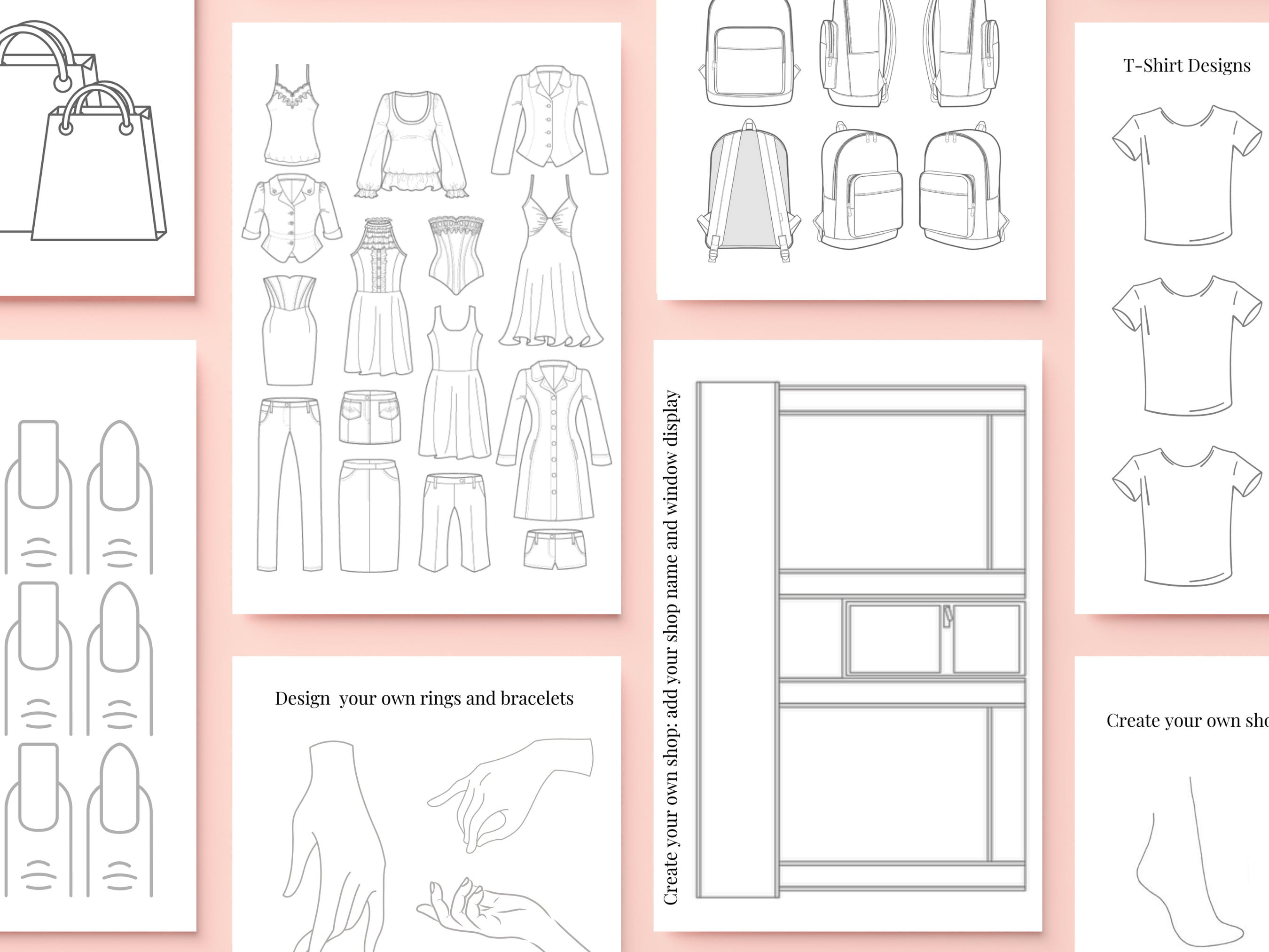 Fashion Designer Sketch Book Printable, Instant Digital Download ...