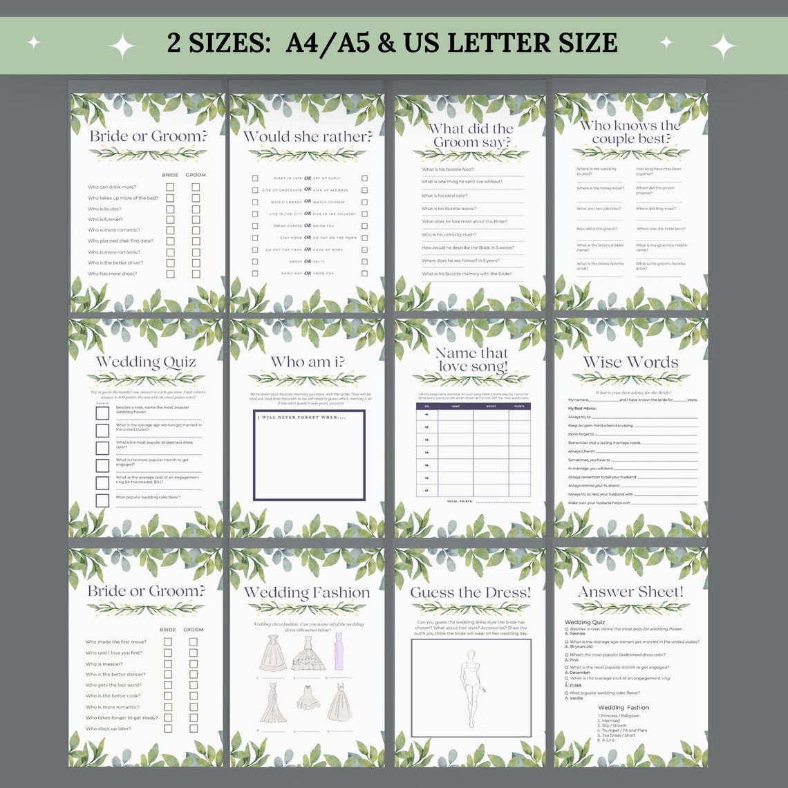 Printable Classy Hen Party Games Bundle Printable Bridle - Etsy