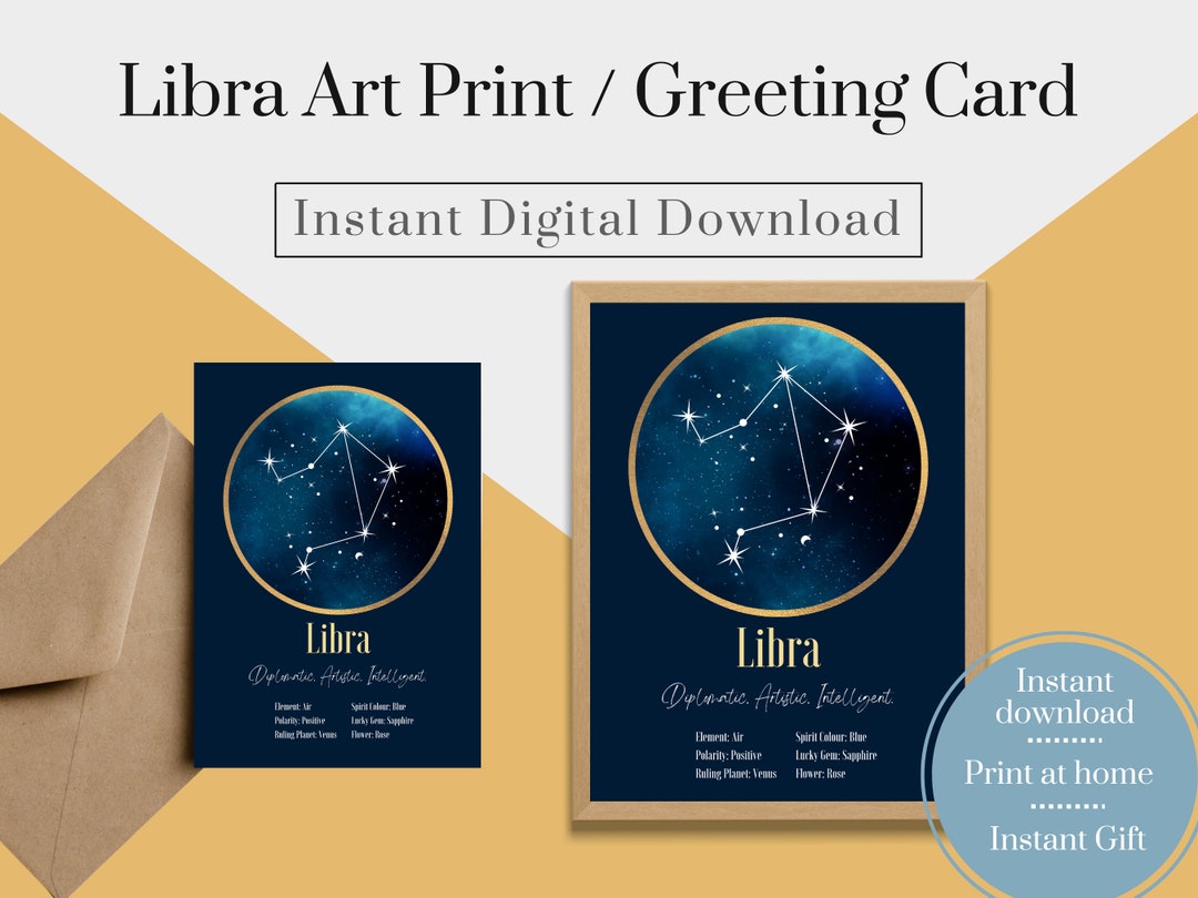 Libra Instant Download Art Print, Instant Download Card, Printable ...