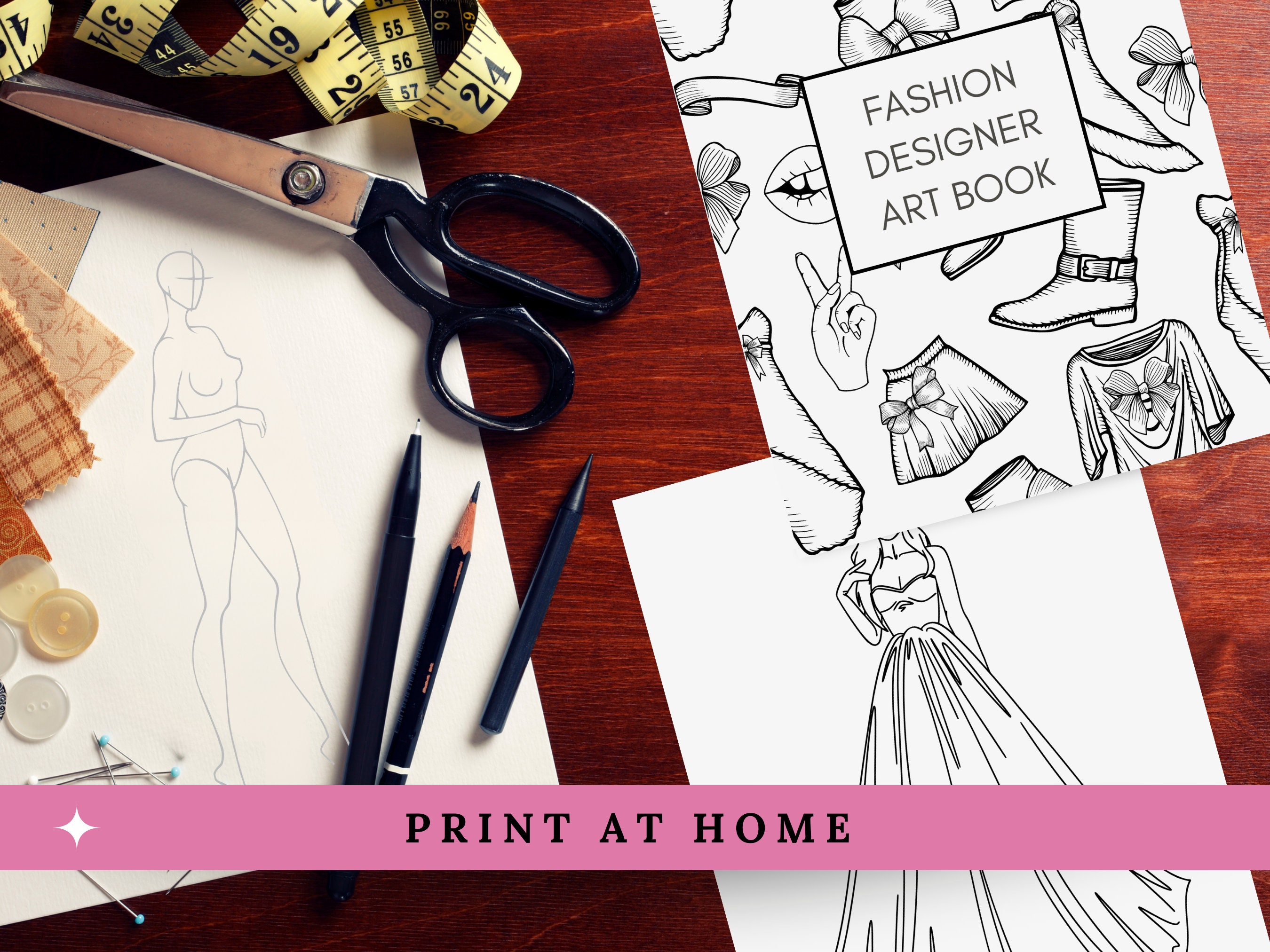 Fashion Designer Sketchbook: Activity Book & Figure Templates (digital ...