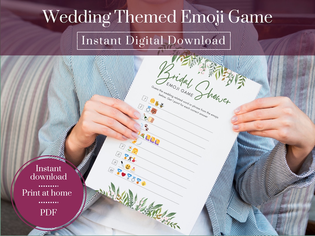 Fun Hen Party Emoji Game, Bridal Shower Emoji Pictionary Game ...