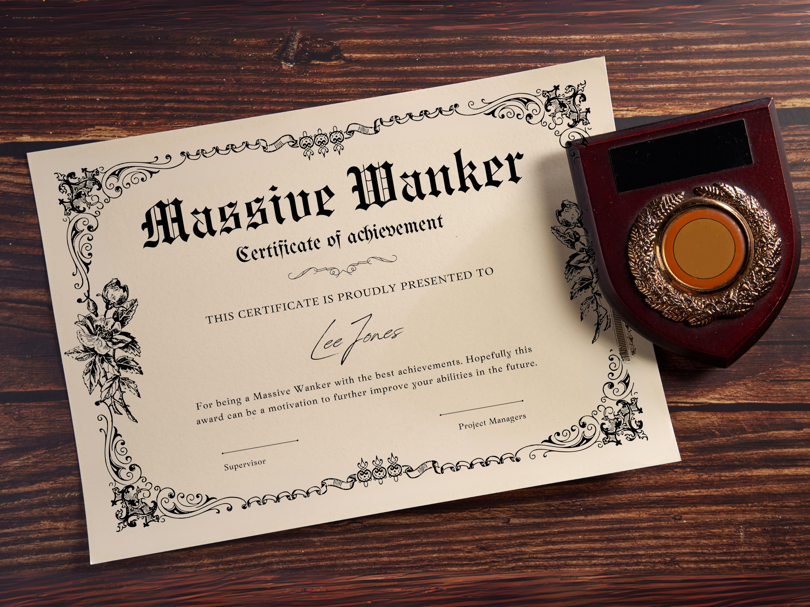 Offensive Editable Certificate, Printable Offensive Certificate ...