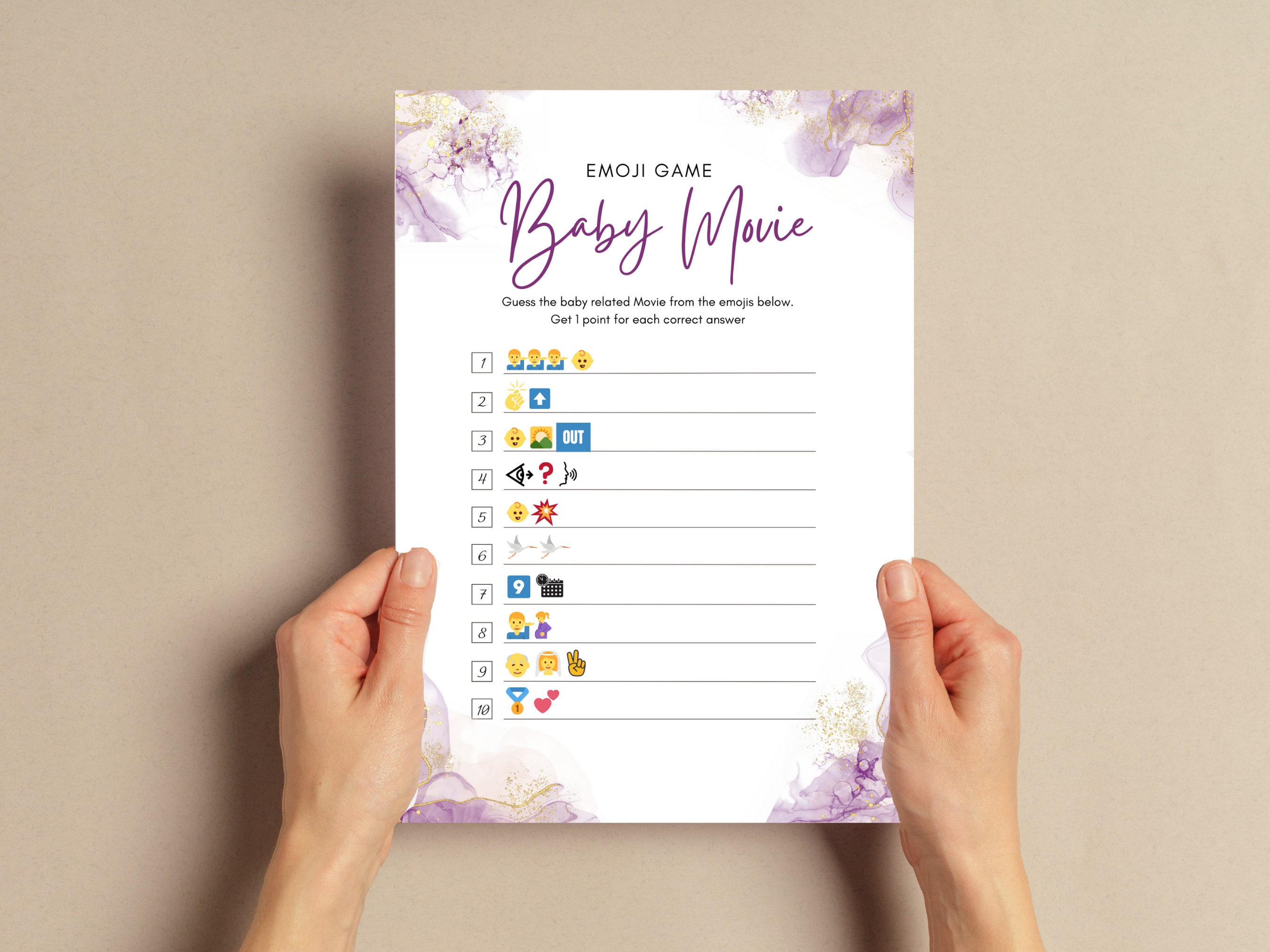 Fun Baby Shower Movie Emoji Game, Baby Shower Emoji Pictionary Game ...
