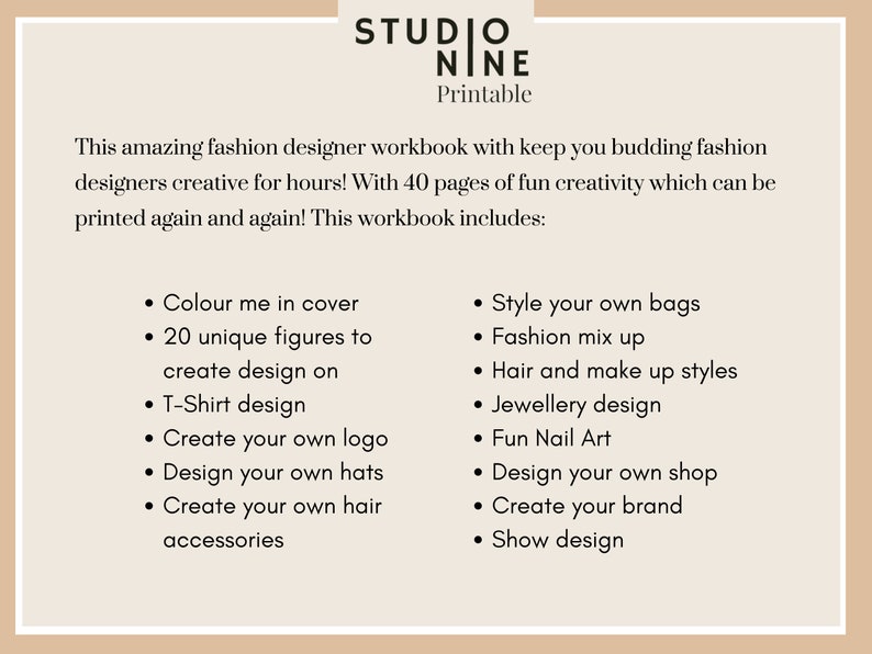 Fashion Designer Sketch Book Printable, Instant Digital Download ...