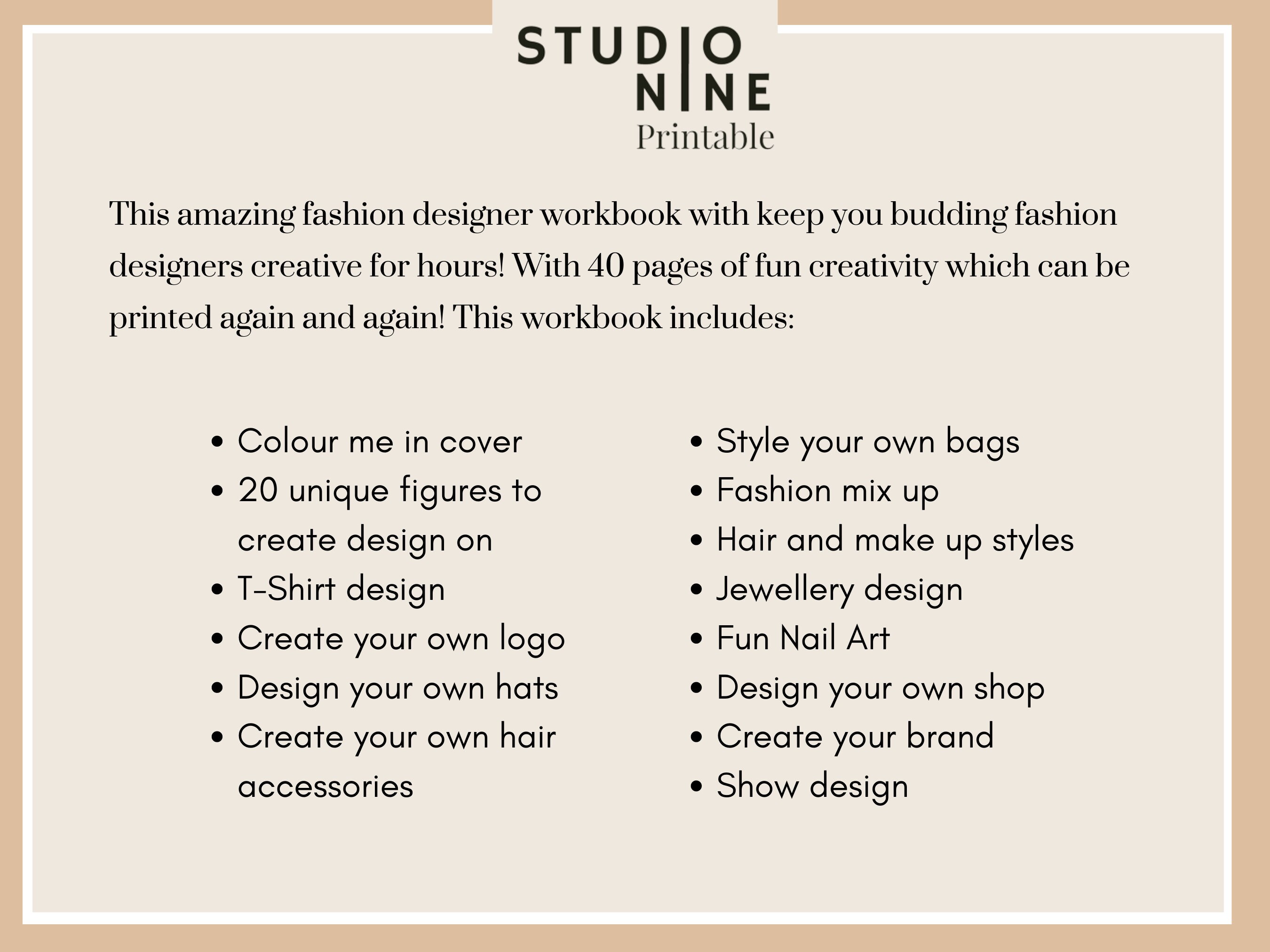 Fashion Designer Sketch Book Printable, Instant Digital Download ...