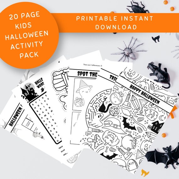 Printable Kids Halloween Activity Pack Printable Halloween - Etsy