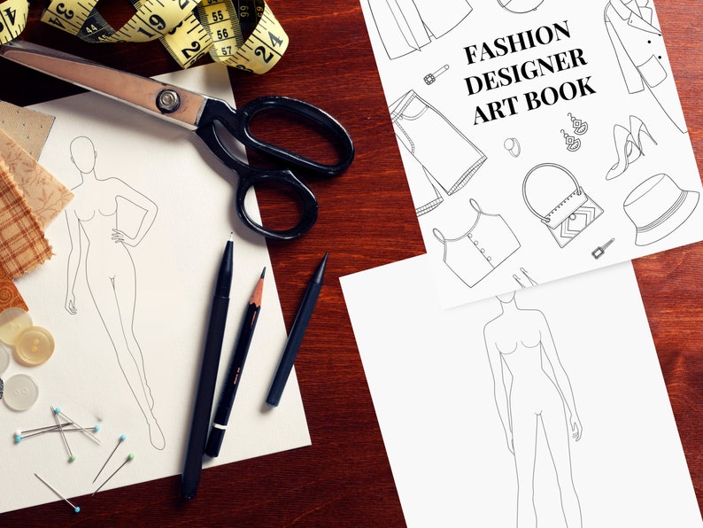 Fashion Designer Sketch Book Printable, Instant Digital Download ...