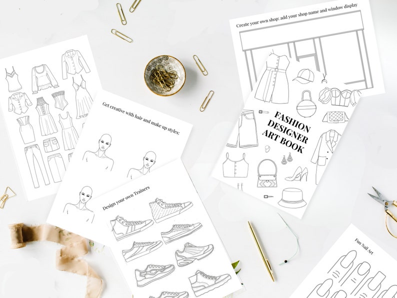 Fashion Designer Sketch Book Printable, Instant Digital Download ...