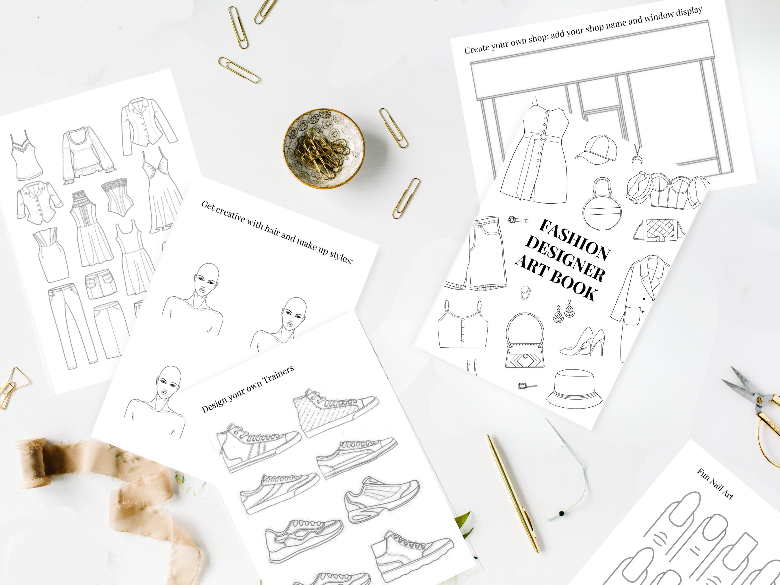 Fashion Designer Sketch Book Printable, Instant Digital Download ...