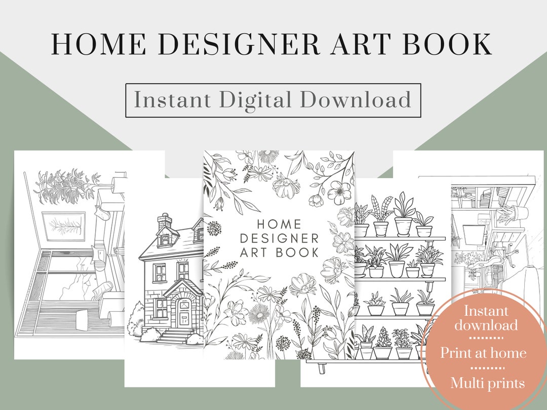 Home Designer Sketch Book Printable, Instant Digital Download Interior ...