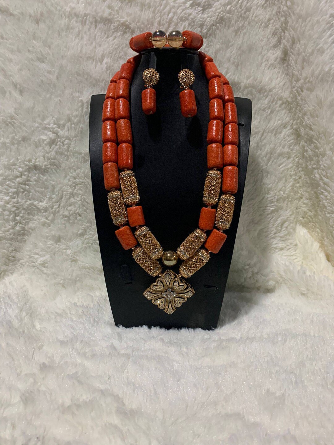 Nigerian Coral Bead Set - Bead L - African Nigerian Beads (bridal ...