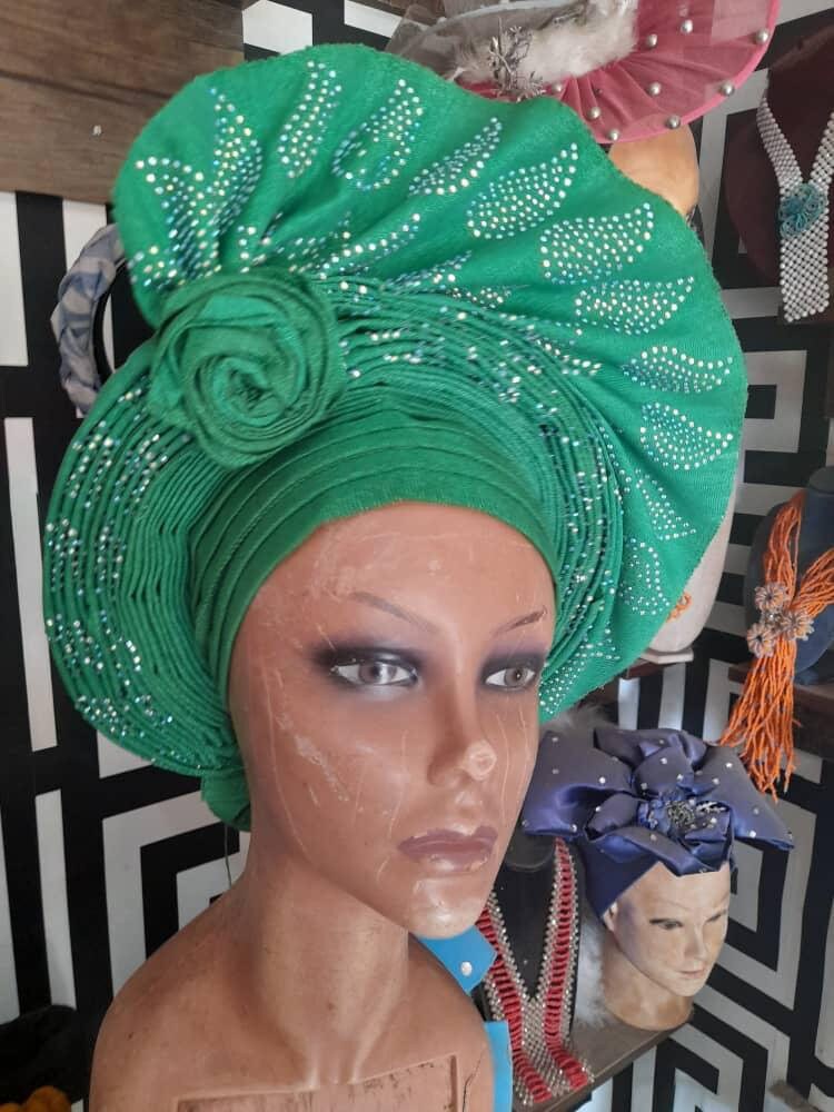 Nigerian Auto Gele African Gele Pre-styled Auto Gele - Etsy