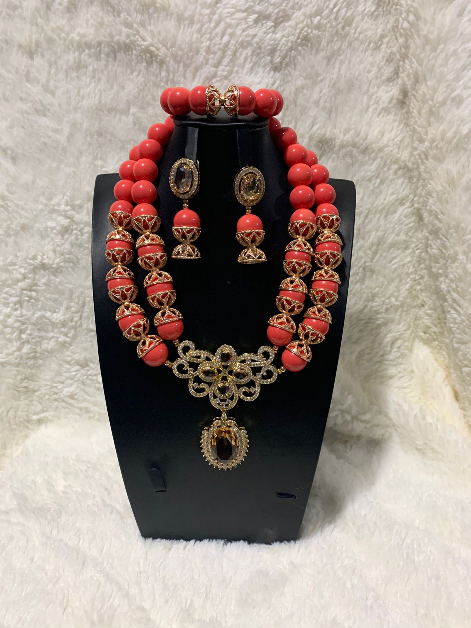 Angel Skin Beads Beads Jewelry Set - Etsy