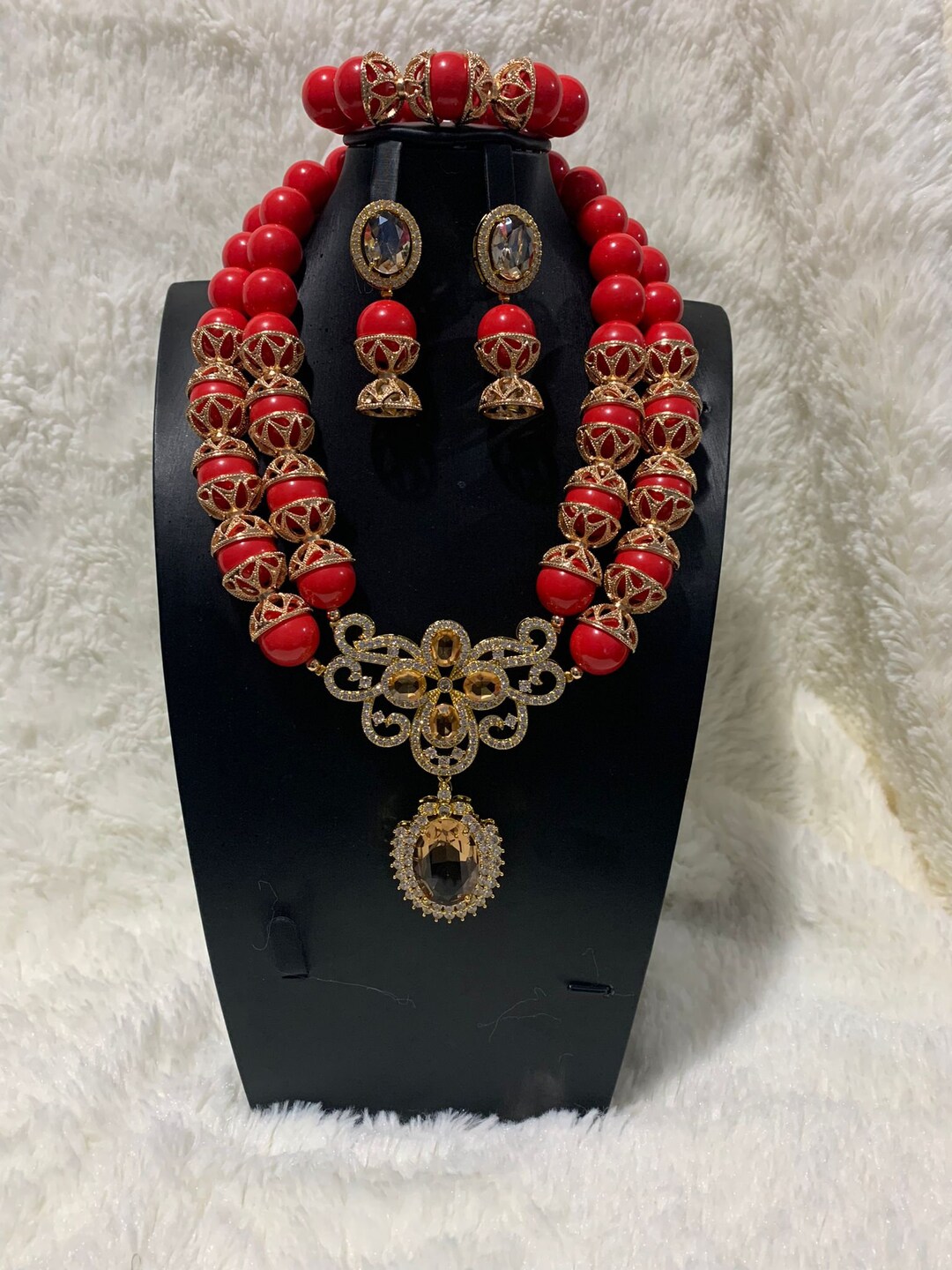 Angel Skin Beads Beads Jewelry Set - Etsy