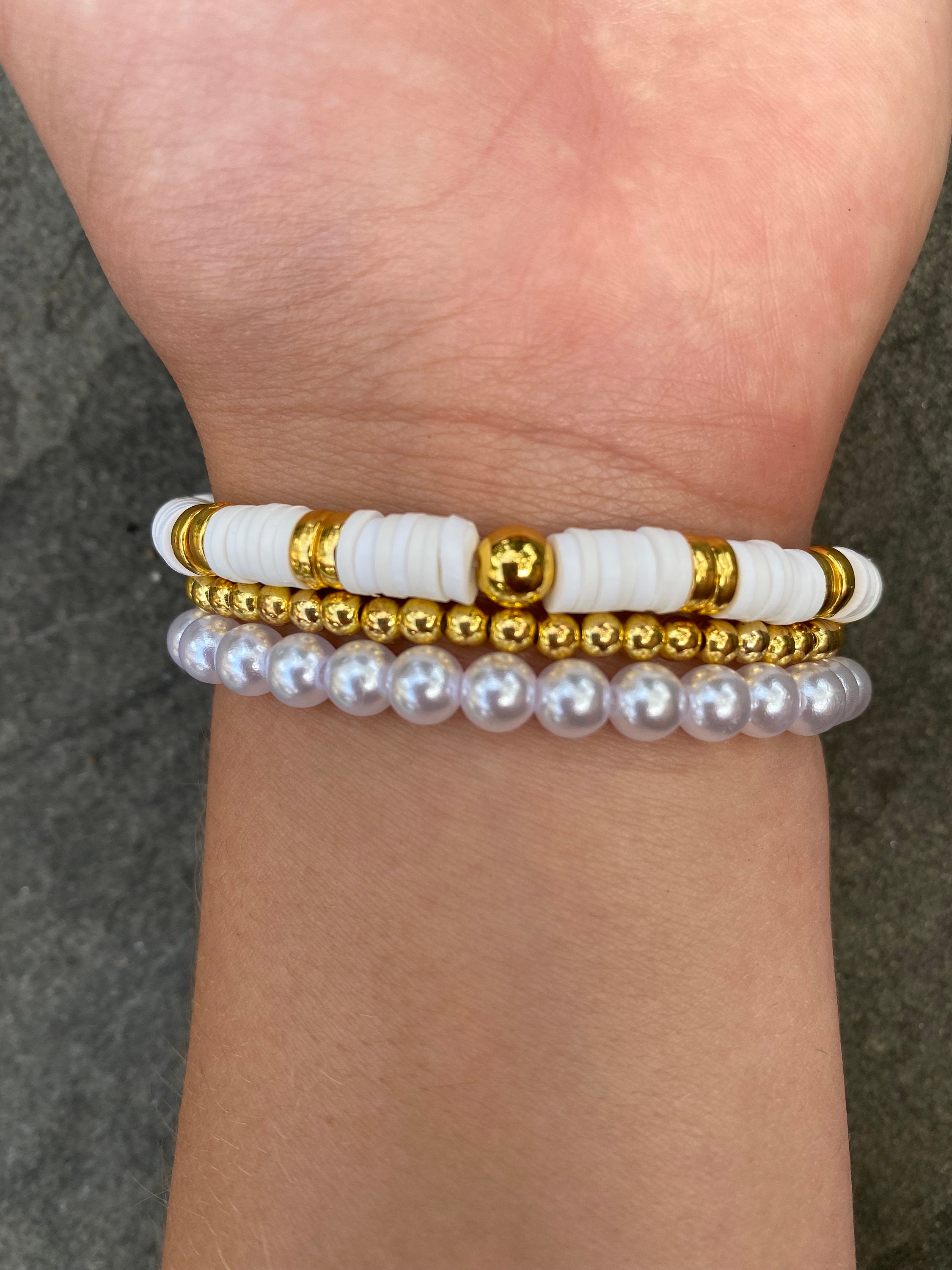 Fancy Gold and Pearl Stack - Etsy